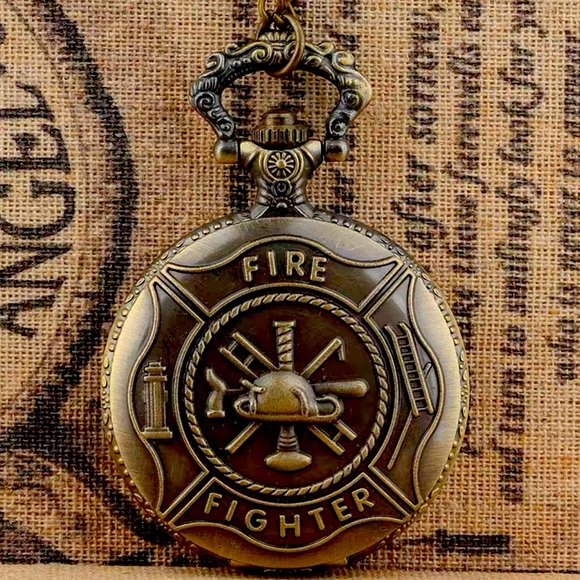 U.S Law Corps | Accessories | Pocket Watch Wchain Fire Fighter 3d ...